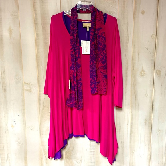 Antthony | Tops | Nwt Antthony Originals Pink And Purple Asym Hem ...